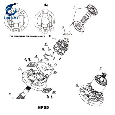 China HPV55 HYDRAULIC PUMP PARTS FOR KOMATSU PC100-5 PC120-5 for sale