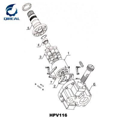 China Construction Machinery Parts HPV116 Hydraulic Spare Parts For EX200-1/2/3 ZX300 ZX310 ZX330 Excavator for sale