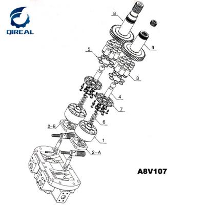 China Excavator spare parts A8V107 A8V86 A8vo55 Hydraulic Pump Parts for sale