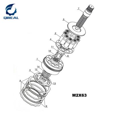 China M2x Swing Motor Parts M2x63 M2x96 M2x120 M2x146 M2x150 Hydraulic Swing Motor Repair Kits for sale