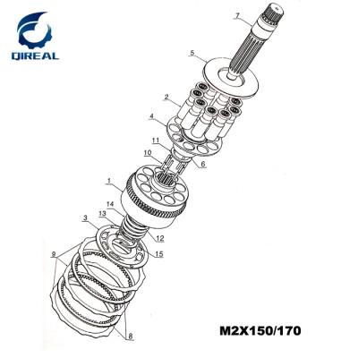 China M2X146 (EX200-5) M2X150 / 170 (EX400)  Excavator Swing Motor Parts for sale