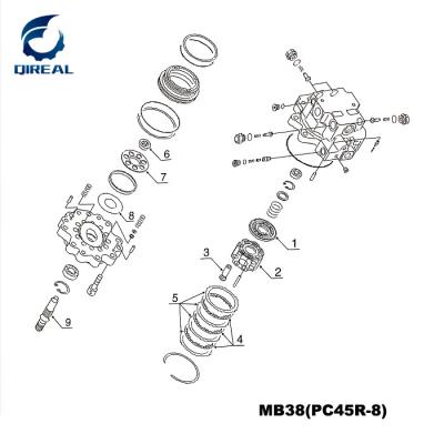 China MB38 Hydraulic Swing Motor Spare Parts Repair Kit For PC45R-8 Excavator for sale