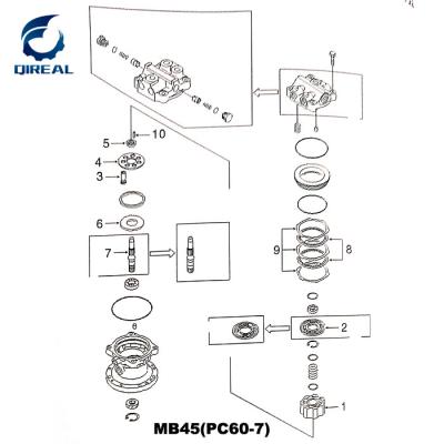 China MB45 hydraulic swing motor parts for PC60-7 excavator for sale