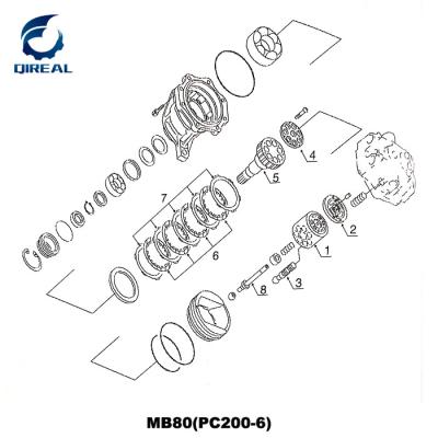 China MB80 hydraulic swing motor parts for PC200-6 excavator for sale