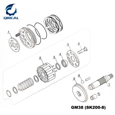 China GM38 Hydraulic Travel motor parts for SK200-8 HD1023 Excavator machinery for sale
