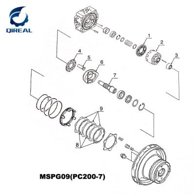 China MSPG09 Travel Motor Spare Parts for PC200-7 Excavator for sale