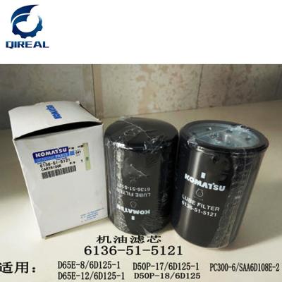 China PC300-6 D65E D50P Excavator Oil Filter 6136-51-5121 for sale