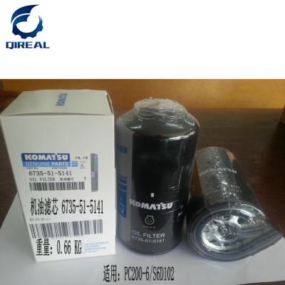 China PC200-6 S6D102 Excavator Oil Filter Element 6735-51-5141 for sale