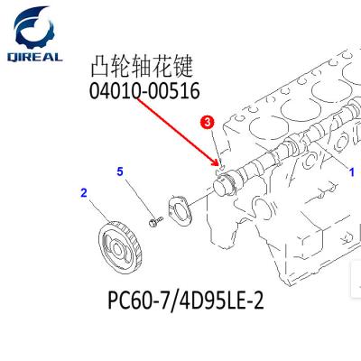 China Camshaft spline 04010-00516 for PC60-7 excavator for sale