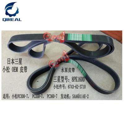 China PC300-7 Excavator SAA6D114 Water Pump Belt 8PK1600 for sale