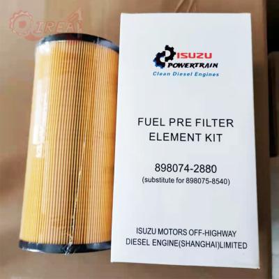 China High efficiency 4hk1 engine fuel filter element 898074-2880 for sale