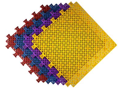 China Pure PP Modular Sports Flooring SDT-3016 300x300x15.8mm with 54% Shock Absorption and 97% Ball Rebound for sale