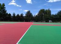 China SDT-2513 Non-Float Outdoor Basketball Flooring - Green Modular PP Surface with Double-Tier Pattern for sale