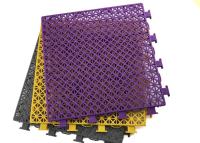 China Purple Outdoor Basketball Flooring Tiles 250x250x12.7mm with 38% Shock Absorption and 92% Ball Rebound for sale