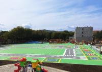 China Zero Toluene Formaldehyde Outdoor Basketball Court Flooring 303.8mm 14.7mm VOC Certified for sale