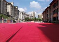 China Polypropylene Outdoor Basketball Court Flooring 250x250x12.7mm with 38% Shock Absorption and 92% Ball Rebound for sale