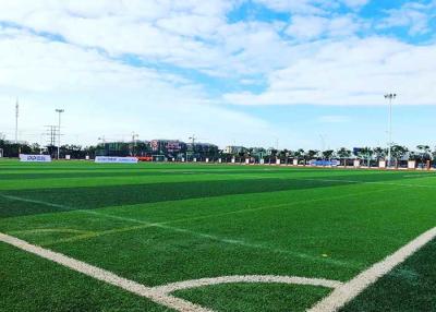 China Realistic Artificial Soccer Turf 30-60mm 12000 Dtex PP Cloth SBR Latex Backing for sale