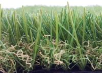 China Green PE PP Artificial Grass Landscaping Kindergarten Heat Resistant 18-45mm Pile Height for sale