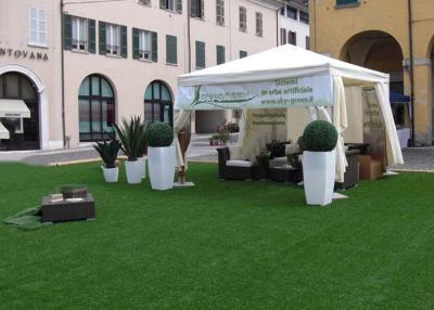 China 3/8 Inch Flat Yarn Artificial Turf 45mm Pile Height UV Protected Fake Grass for Landscaping for sale