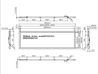 China Outdoor Application 33.8 Inch QHD LCD Panel RV338FBM-N00 with 700 cd/m2 Luminance for sale