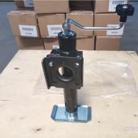 China 2000 lb Capacity 10 in Travel Topwind Round Pipe Mount Swivel Jack with Footplate for sale