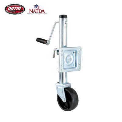 China 1000 LB Bolt On Swivel Tongue Jack 6 Inch Wheel 10 Inch Travel Trailer Jack for sale