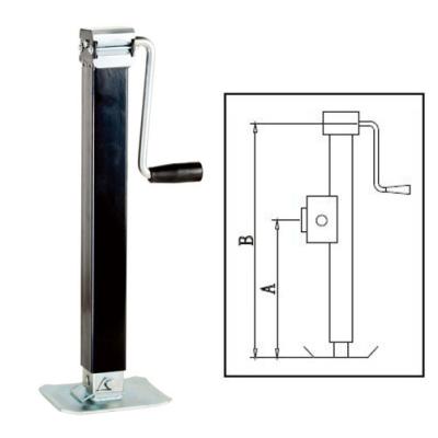 China Steel Square Trailer Jack Side Wind Weld On 7000 lbs Capacity 15 inch Lift for sale