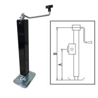 China 7000lbs Weld On Square Jack Top Wind Heavy Duty Trailer Jack with Footplate for sale