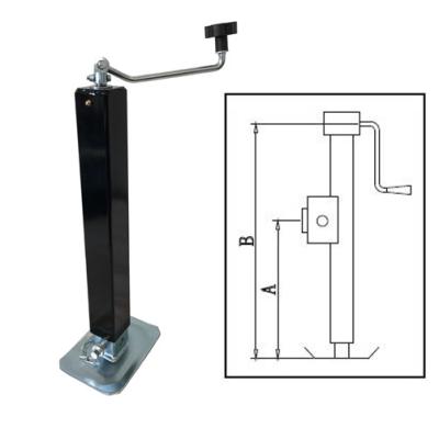 China 7000lbs Weld On Square Jack Top Wind Heavy Duty Trailer Jack with Footplate for sale