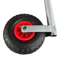 China 48mm Pneumatic Tyre Trailer Jockey Wheel 260mm 75kg Telescopic for sale