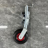 China 500 lbs Heavy Duty Swivel Trailer Jack with 10 inch Pneumatic Wheel Center Bolt for sale