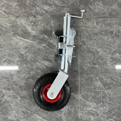 China 500 lbs Heavy Duty Swivel Trailer Jack with 10 inch Pneumatic Wheel Center Bolt for sale