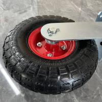 China 500 lbs Heavy Duty Swivel Trailer Jack with 10 inch Pneumatic Wheel Center Bolt for sale