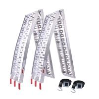 China ATV Aluminum Folded Loading Ramp 1500lbs Pair with Safety Ratchet Strap for Trucks Trailers for sale