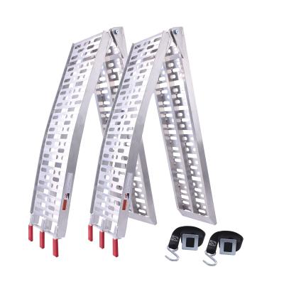 China ATV Aluminum Folded Loading Ramp 1500lbs Pair with Safety Ratchet Strap for Trucks Trailers for sale