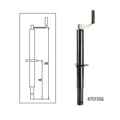 China 2000 Lbs Top Wind A Frame Trailer Jack ‎Black Powder Coated for sale