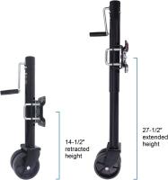 China Bolt-On 1500lb Marine Swivel Trailer Jack with Double 6 Inch Wheels for sale