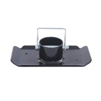 China 5000lb Trailer Jack Foot Plate with Pin Base Round Tube 4x7 inch Black Powder Coated for sale