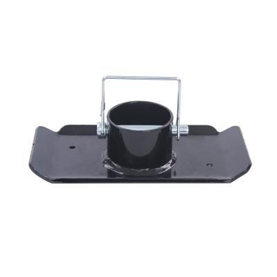 China 5000lb Trailer Jack Foot Plate with Pin Base Round Tube 4x7 inch Black Powder Coated for sale