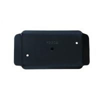 China 5000lb Trailer Jack Foot Plate with Pin Base Round Tube 4x7 inch Black Powder Coated for sale