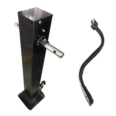 China 2 Speed Heavy Duty Trailer Jack 12K Capacity Front Pin Side Wind for sale