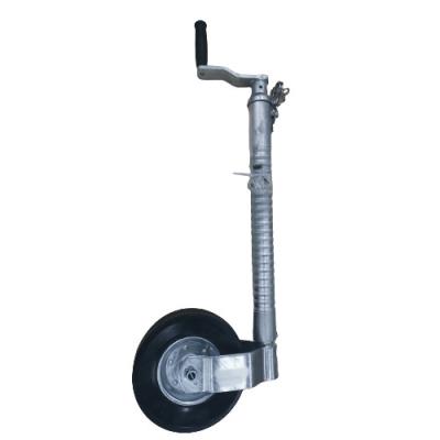 China 48mm Serrated Ribbed Trailer Jockey Wheel 350kg Capacity 220mm x 60mm Solid Wheel for sale