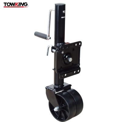 China 1500 Lbs Marine Swivel Trailer Jack Dual Wheel Swing Back Bolt-On for sale
