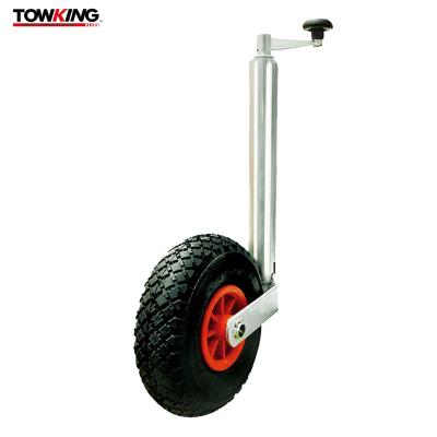 China 75kg Heavy Duty Pneumatic Jockey Wheel 48mm 260x85mm Wheel Zinc Plating for sale