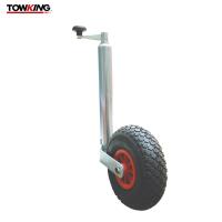 China 75kg Heavy Duty Pneumatic Jockey Wheel 48mm 260x85mm Wheel Zinc Plating for sale