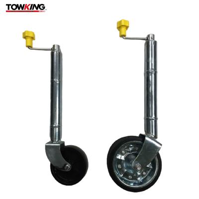 China Adjustable Solid 240mm Lifting Trailer Jockey Wheel 350kg Capacity No Clamp for sale