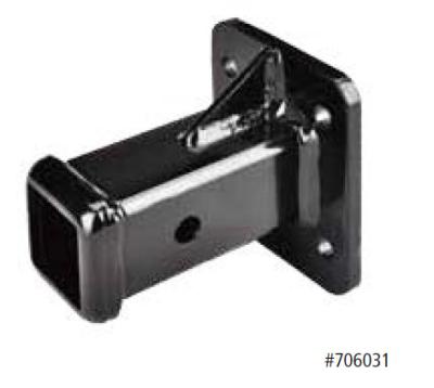China Bolt On 2 Inch Receiver Tube 4 Hole Pintle Hook Trailer Hitch Accessories Black Powder Coated for sale