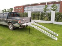 China 49-1/2'' Width 66''Length Arched Aluminum Loading Ramps White for sale