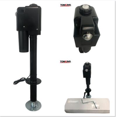 China TowKing 5000 lb Electric Trailer Jack 12V A Frame RV Black Stainless Steel for sale