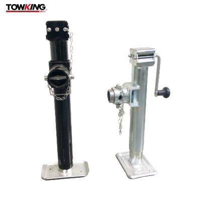 China Round Tube Pipe Mount Swivel Agricultural Trailer Jack Sidewind 15 Inch Lift 2000 Lbs Capacity for sale